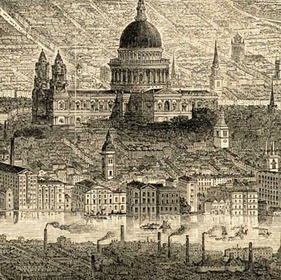 Old View of London England 1861 Vintage Map Wall Map Print - VINTAGE ...