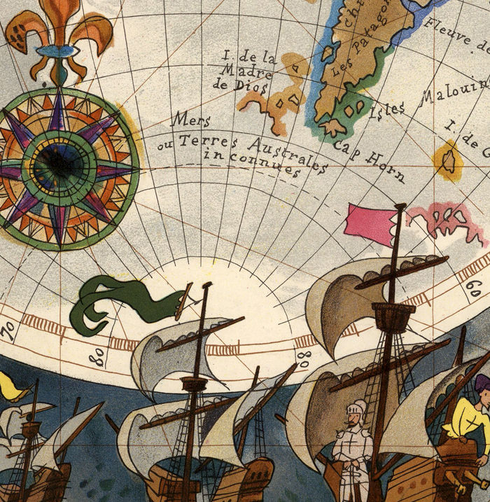 Old World Map Airlines Vintage Poster 1948 TAI Airlines - VINTAGE MAPS ...