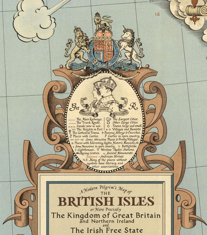 Story Map of United Kingdom Great Britain 1937 Vintage Map Wall Map ...