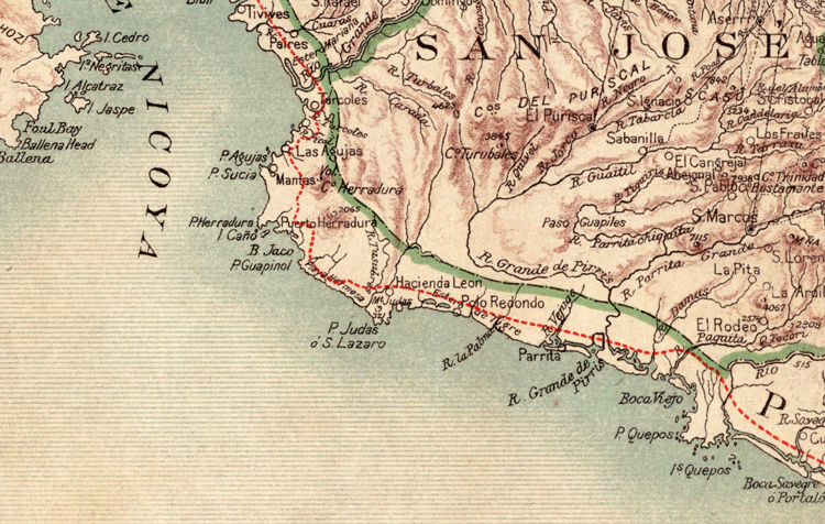 Old Map of Costa Rica 1903 Vintage Map Wall Map Print - VINTAGE MAPS ...