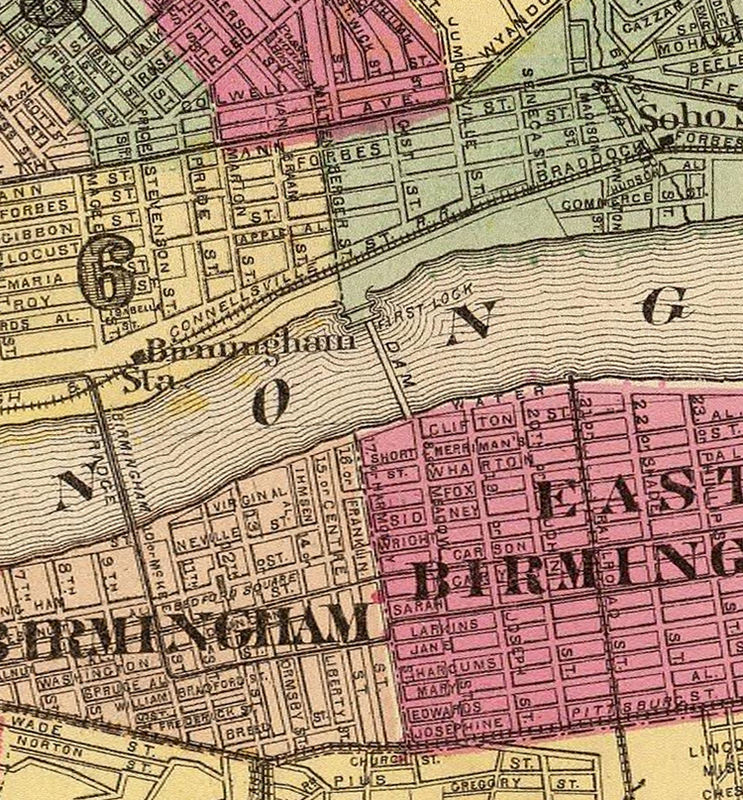 Old Map of Pittsburgh Allegheny 1872 Vintage Map Wall Map Print ...