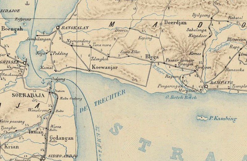 Old Map of Java and Madura Islands Indonesia 1878 Vintage Map Wall Map ...