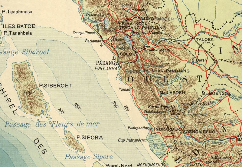 Old Map of Sumatra Island Indonesia 1922 Vintage Map Wall Map Print ...