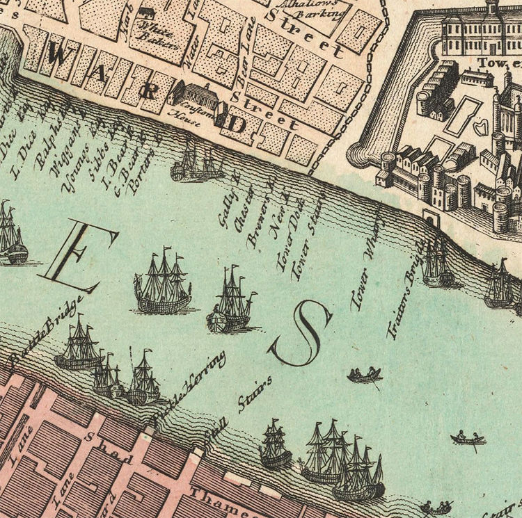 Old Map of London 1736 England Vintage Map Wall Map Print - VINTAGE ...