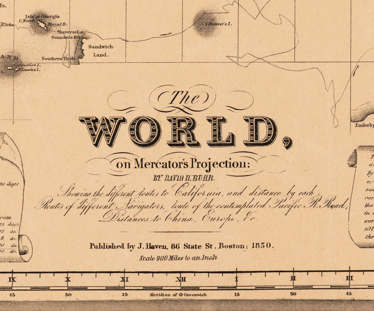 Old Map of The World 1850 Vintage Map Wall Map Print - VINTAGE MAPS AND ...
