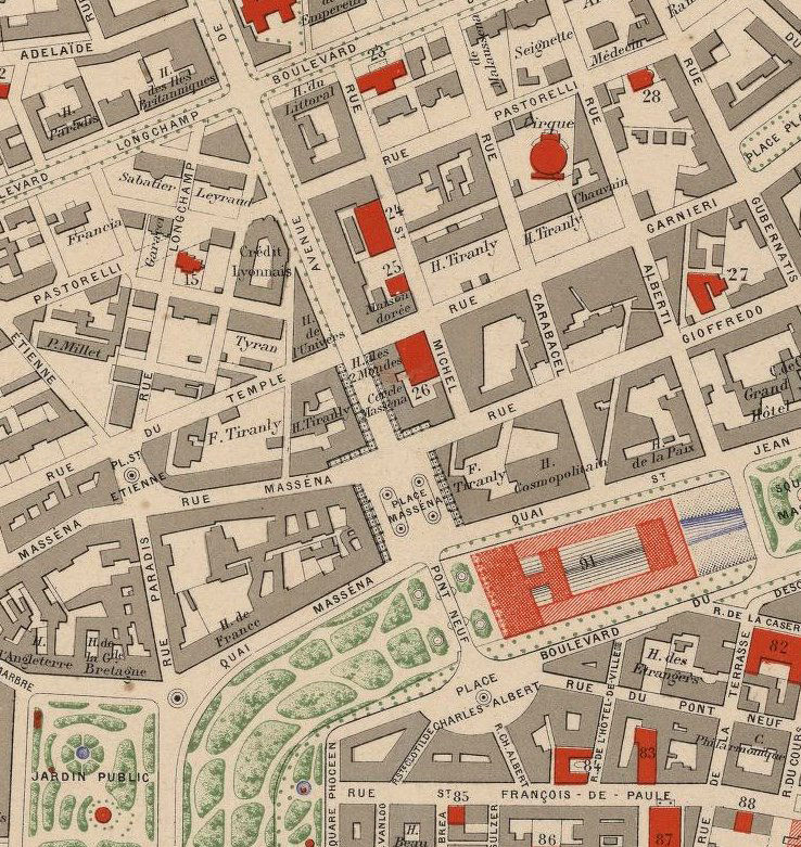 Old Map of Nice France 1882 Vintage Map - VINTAGE MAPS AND PRINTS