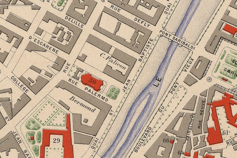 Old Map of Nice France 1882 Vintage Map - VINTAGE MAPS AND PRINTS