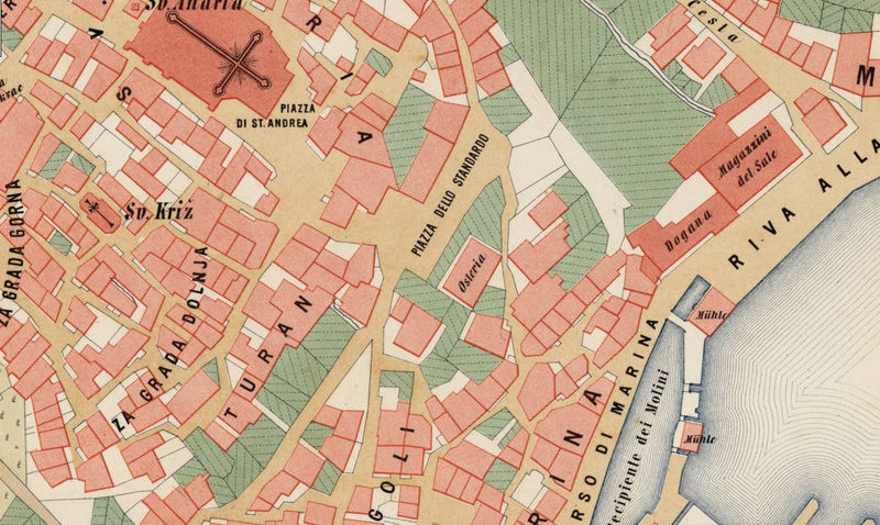 Old Map of Bakar 1861 Croatia Vintage Map Wall Map Print - VINTAGE MAPS ...