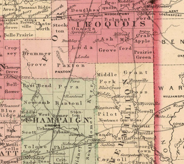 Old Map Illinois 1864 Vintage Map Wall Map Print - VINTAGE MAPS AND PRINTS