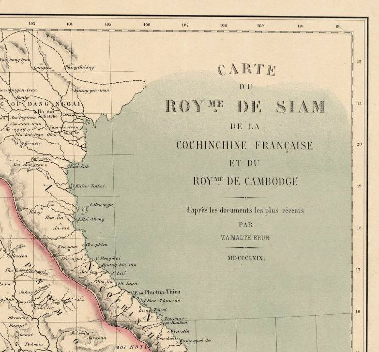 Old Map of Thailand Old Siam 1869 Vintage Map Wall Map Print - VINTAGE ...