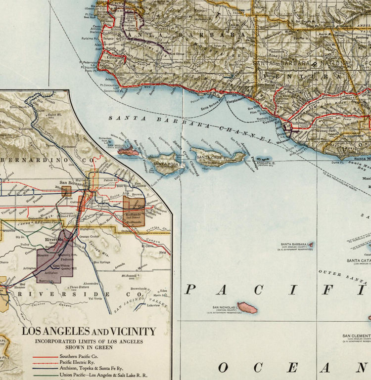 Old Map of California 1926 Vintage Map Wall Map Print - VINTAGE MAPS ...