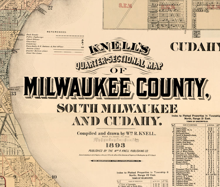 Old Map of Milwaukee County and City 1893 Vintage Map Wall Map Print ...