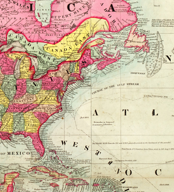 Old World Map Vintage Atlas 1854 Mercator projection (3 pieces ...