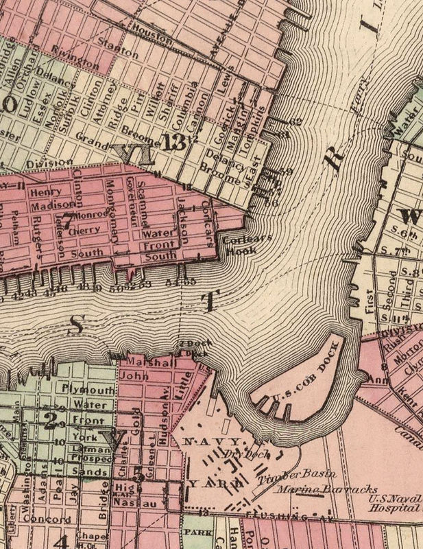 Old Map of New York 1866 Manhattan Vintage Map Wall Map Print - VINTAGE ...