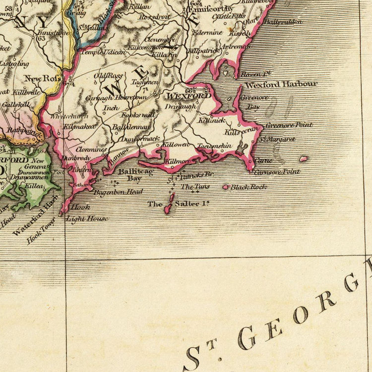 Old Map of Ireland 1798 Vintage Map Wall Map Print - VINTAGE MAPS AND ...