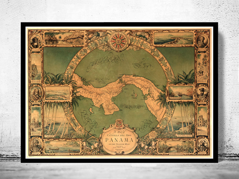Old Map of Panama Canal Zone 1930 Vintage Map Wall Map Print - VINTAGE ...