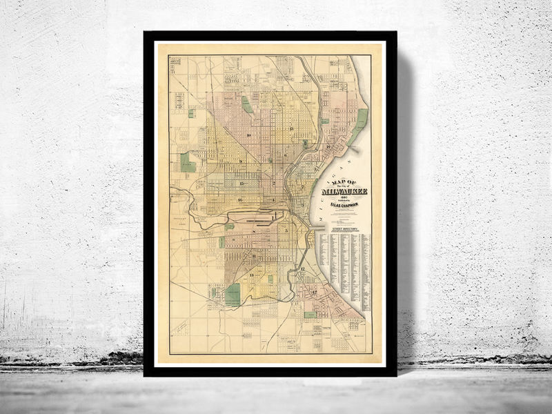 Old Map of Milwaukee 1893 Vintage Map Wall Map Print - VINTAGE MAPS AND ...