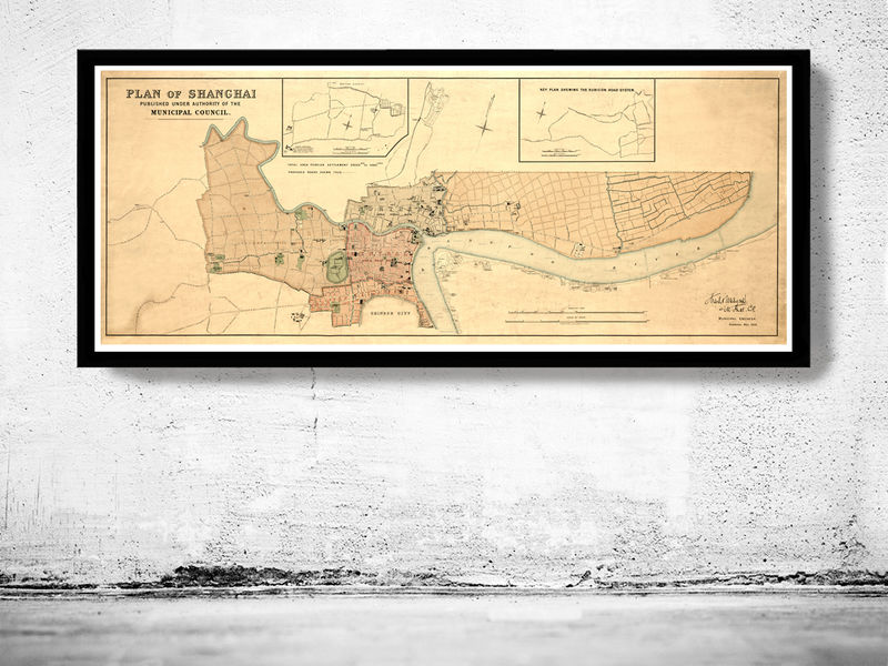 Old Map of Shanghai 1904 China Vintage Map Wall Map Print - VINTAGE ...