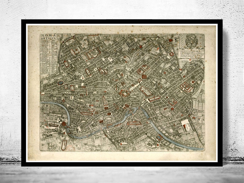Old Map of Rome Italy 1773 Vintage Map Wall Map Print - VINTAGE MAPS ...