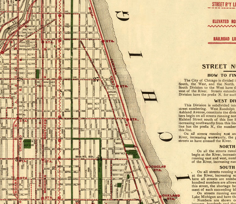 Old Map of Chicago 1906 Vintage Map Wall Map Print - VINTAGE MAPS AND ...