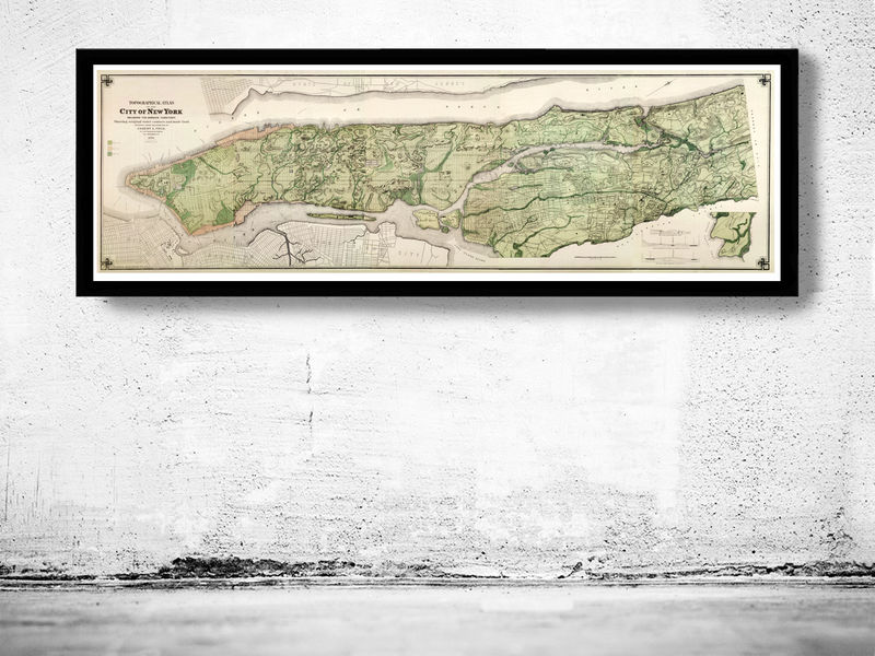 Old Map of New York 1874 Vintage Map Wall Map Print - VINTAGE MAPS AND ...