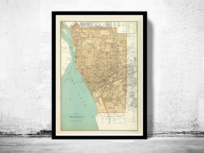 Old Map of Buffalo New York 1895 Vintage Map Wall Map Print - VINTAGE ...