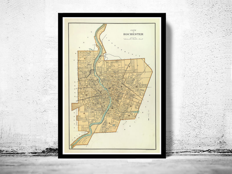 Old Map of Rochester United States 1895 Vintage Map Wall Map Print ...