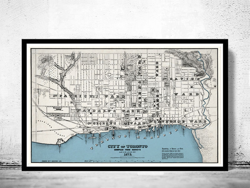 Old Map of Toronto Canada 1897 Vintage Map Wall Map Print - VINTAGE ...