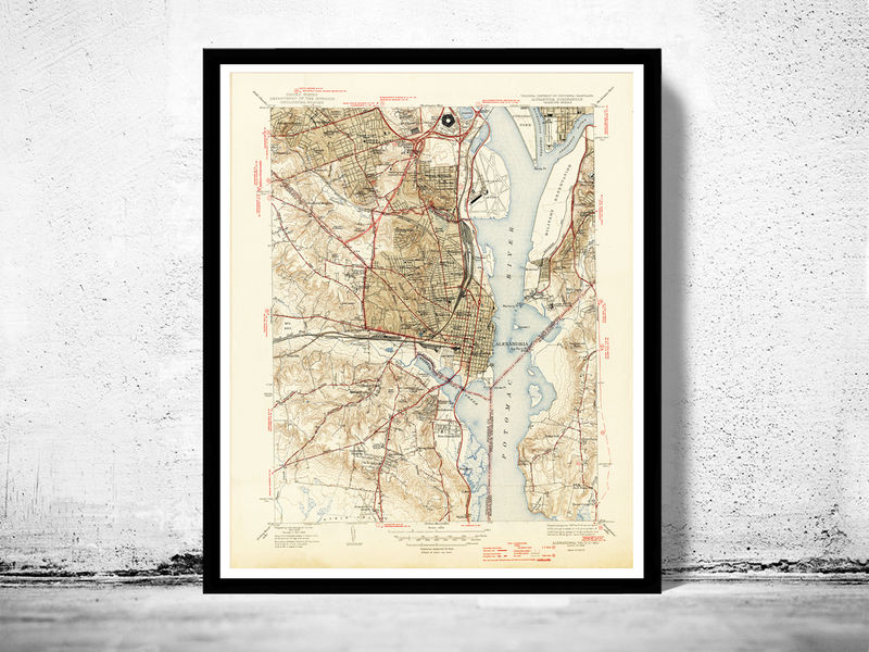 Old Map of Alexandria Virginia Columbia Vintage Map of Alexandria ...