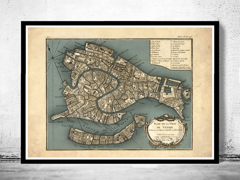 Old Map of Venice 1764 Vintage Map Wall Map Print - VINTAGE MAPS AND PRINTS