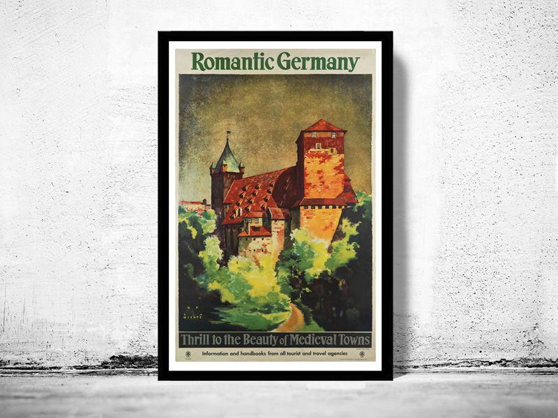 Vintage Poster of Germany Romantic Germany Travel Poster Tourism 1930 ...