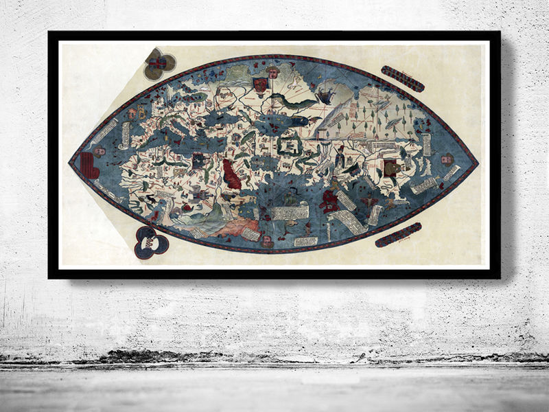 Old Genoese world map Atlas 1457 Vintage World Map - VINTAGE MAPS AND ...