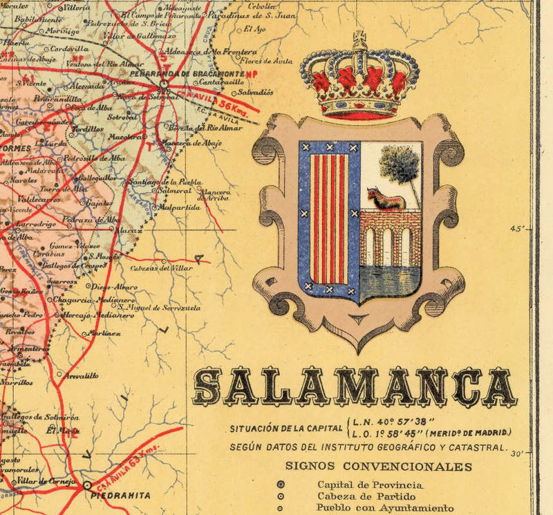 Old Map of Salamanca Region 1900 Vintage Map Wall Map Print - VINTAGE ...