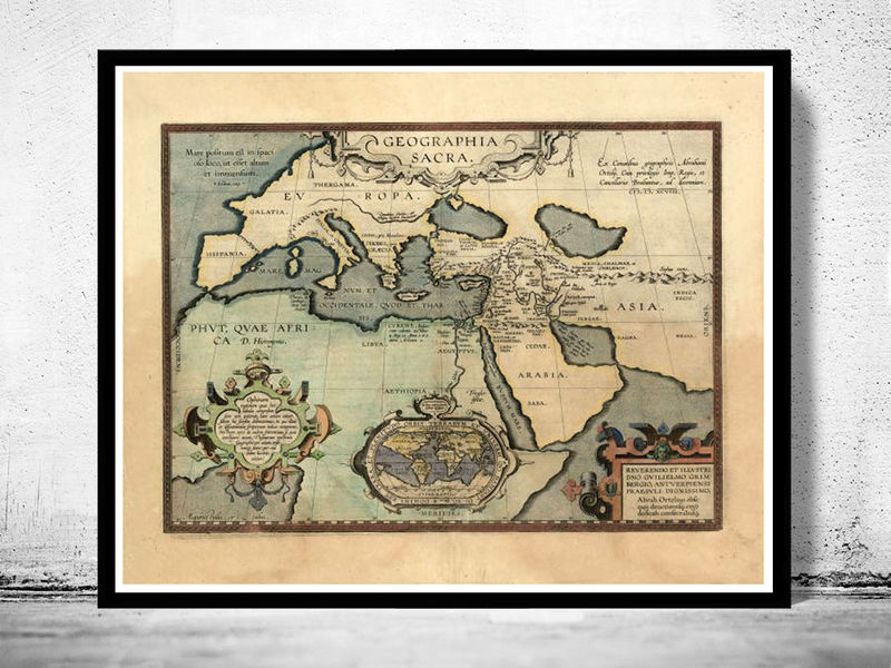 Old Map of Mediterranean Sea 1590 Vintage Map Wall Map Print - VINTAGE ...