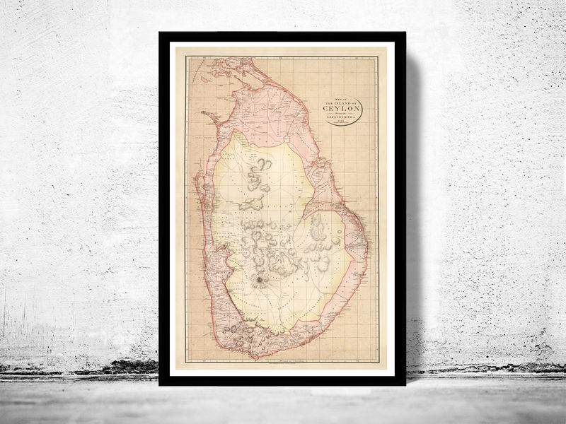Old Map of Sri Lanka Old Ceylon 1805 Vintage Map Wall Map Print ...