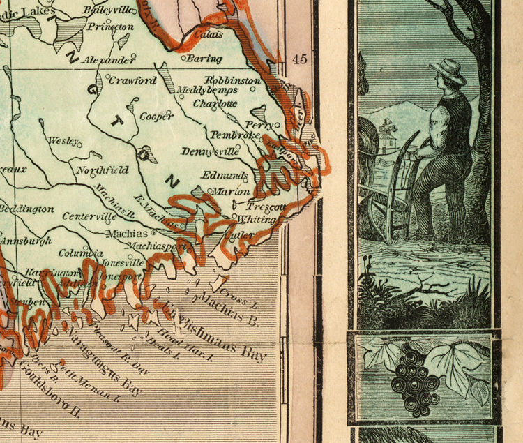 Old Map of New England 1847 Vintage Map Wall Map Print - VINTAGE MAPS ...