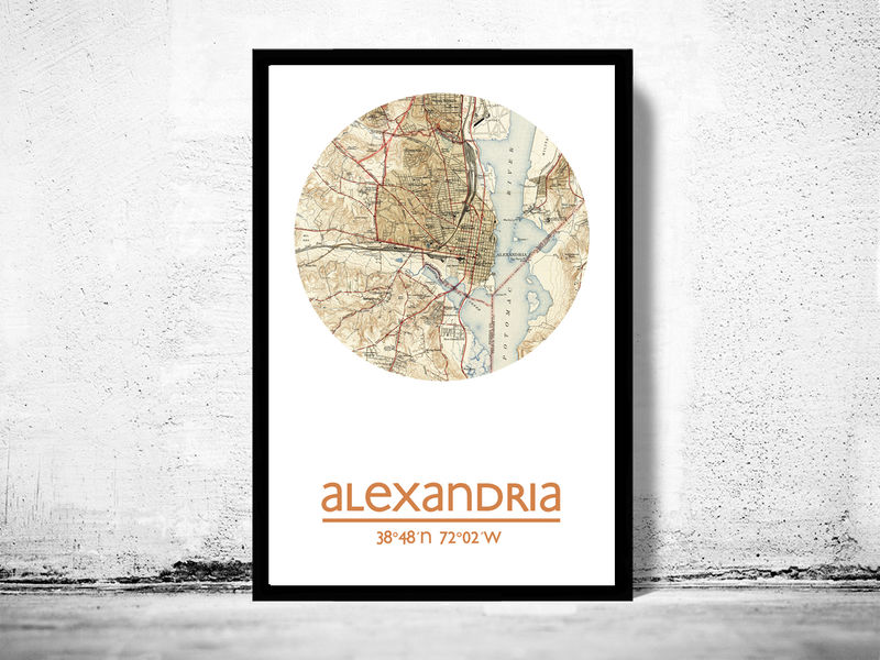 ALEXANDRIA VA - city poster - city map poster print - VINTAGE MAPS AND ...