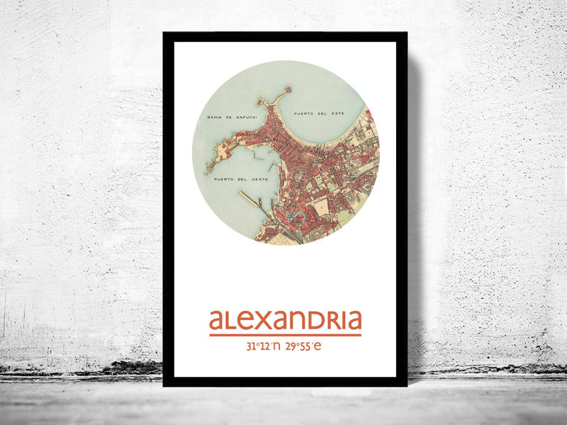 ALEXANDRIA - city poster - city map poster print - VINTAGE MAPS AND PRINTS
