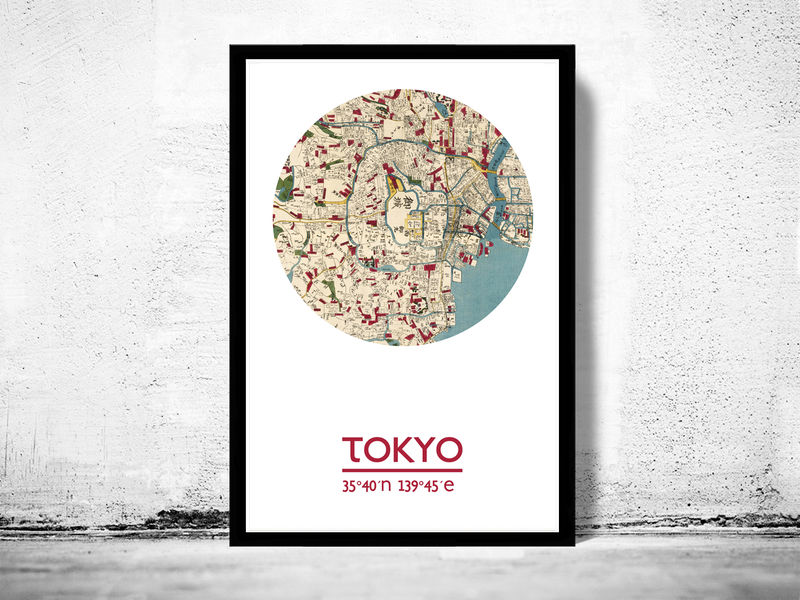 TOKYO - city poster - city map poster print - VINTAGE MAPS AND PRINTS