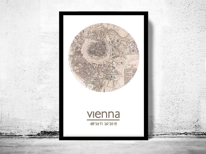 VIENNA - city poster - city map poster print - VINTAGE MAPS AND PRINTS