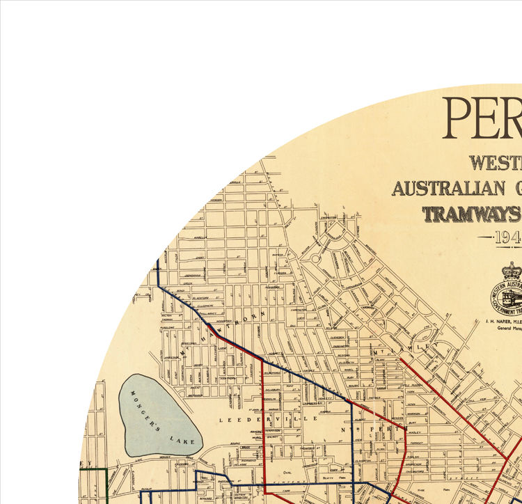 PERTH - city poster - city map poster print - VINTAGE MAPS AND PRINTS