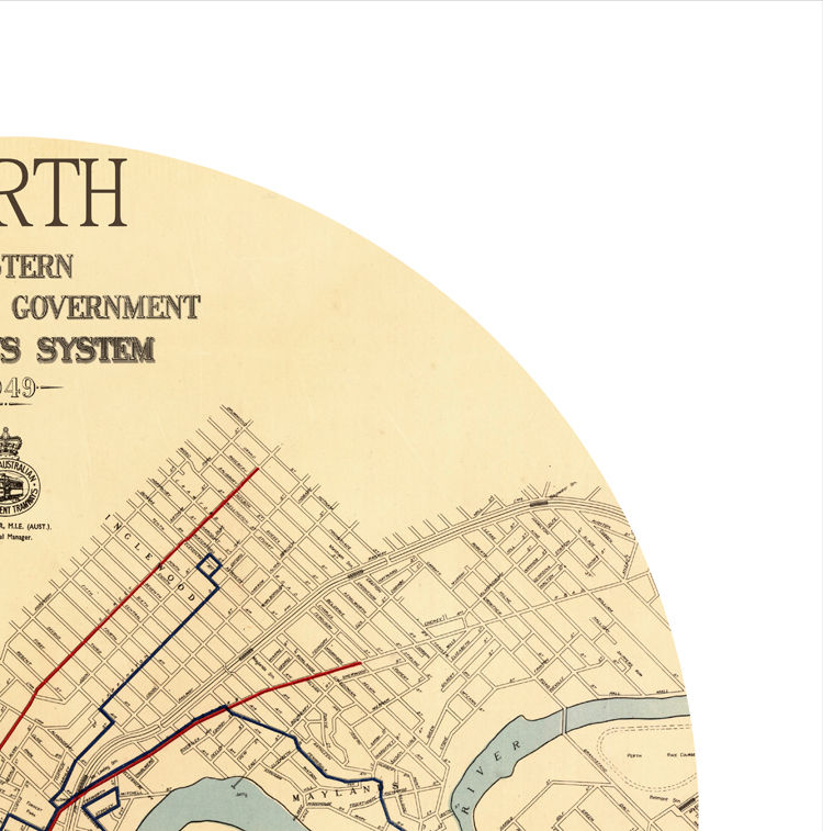 PERTH - city poster - city map poster print - VINTAGE MAPS AND PRINTS