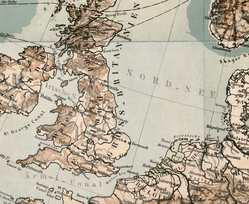 Old Europe Map 1875 German Edition Vintage Map Wall Map Print - VINTAGE ...