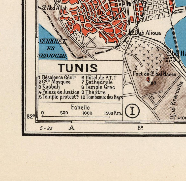 Old Map of Tunisie Tunisia 1939 Vintage Map Wall Map Print - VINTAGE ...