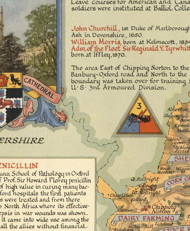 Old Map of OxfordShire Oxford United Kingdom 1947 Vintage Map Wall Map ...