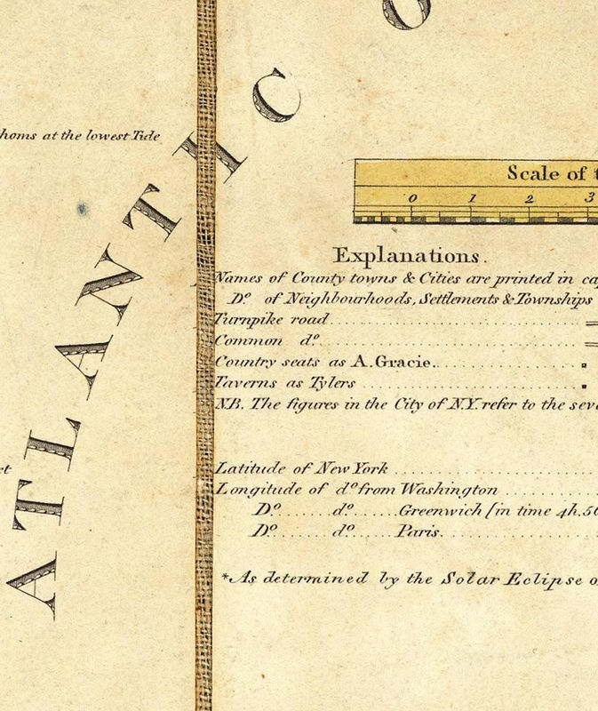 Old Map of New York and Environs 1811 Vintage Map Wall Map Print ...