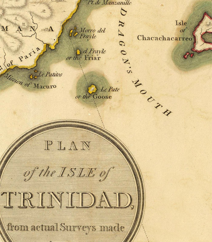 Old Map of Trinidad Tobago 1800 Vintage Map Wall Map Print - VINTAGE ...