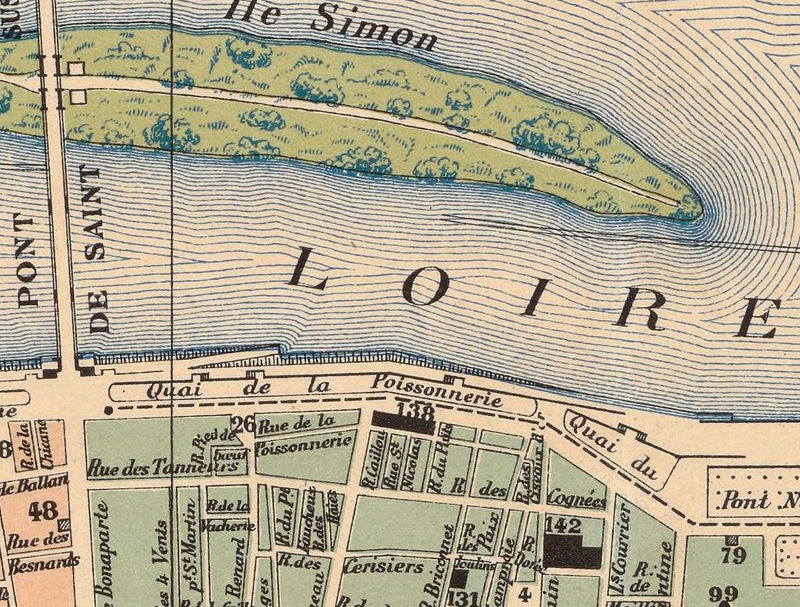 Old Map of Tours France 1890 Vintage Map Wall Map Print - VINTAGE MAPS ...