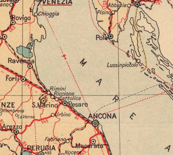 Old Map of Italy Touristic Map 1931 Vintage Map Wall Map Print ...