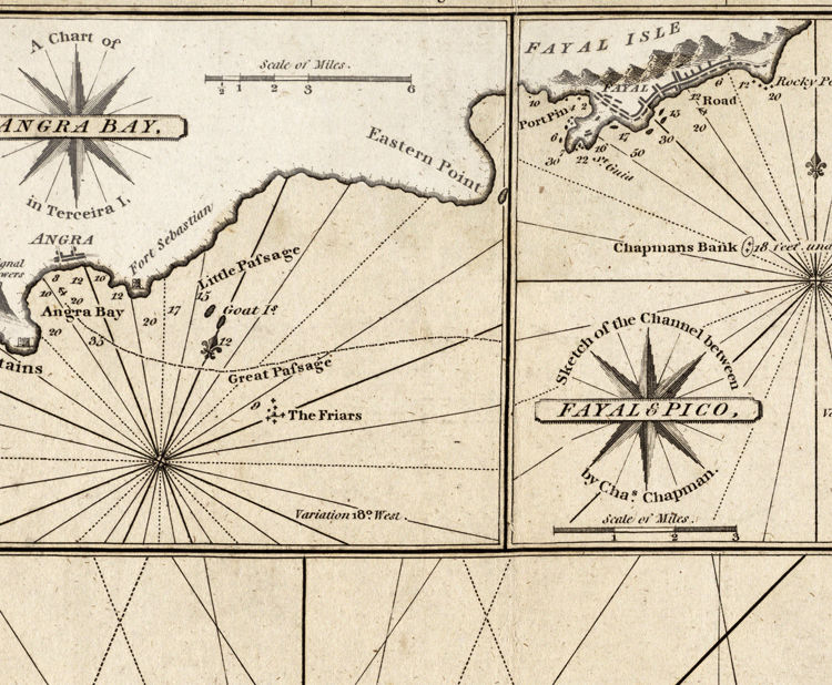 Old Map of Açores Azores Islands 1803 Portuguese map Vintage Map Wall ...